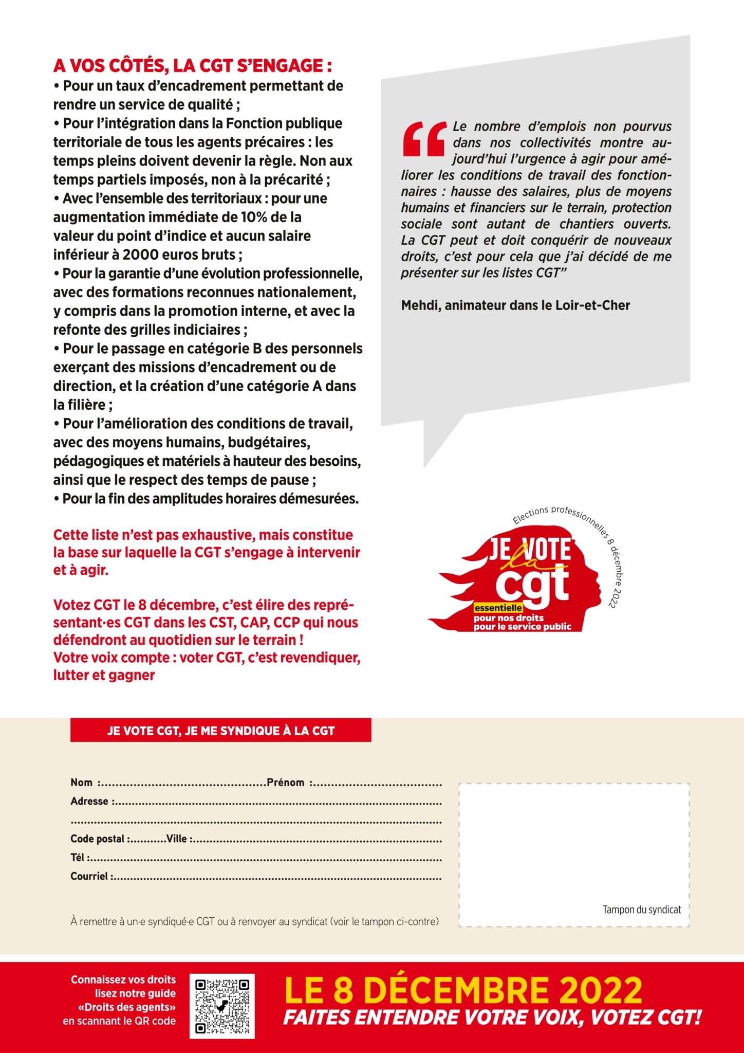 Élections professionnelles 2022 I Animatrices et animateurs territoriaux – CGT Ville de Lille